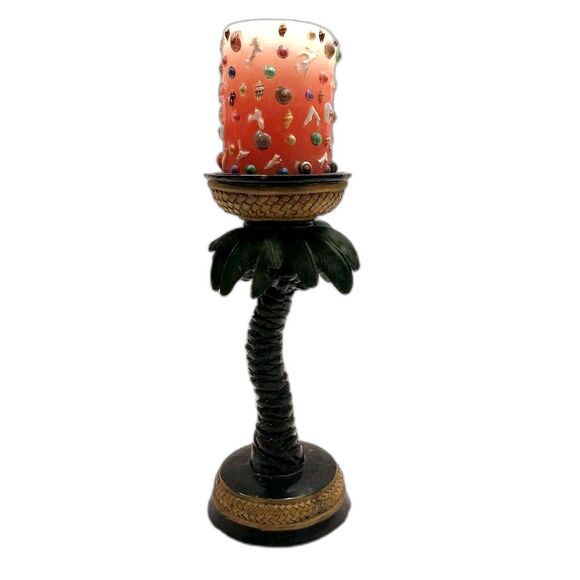 Accents | Palm Tree Candle Holder 1 Tall With Pink Candle X004 | Poshmark